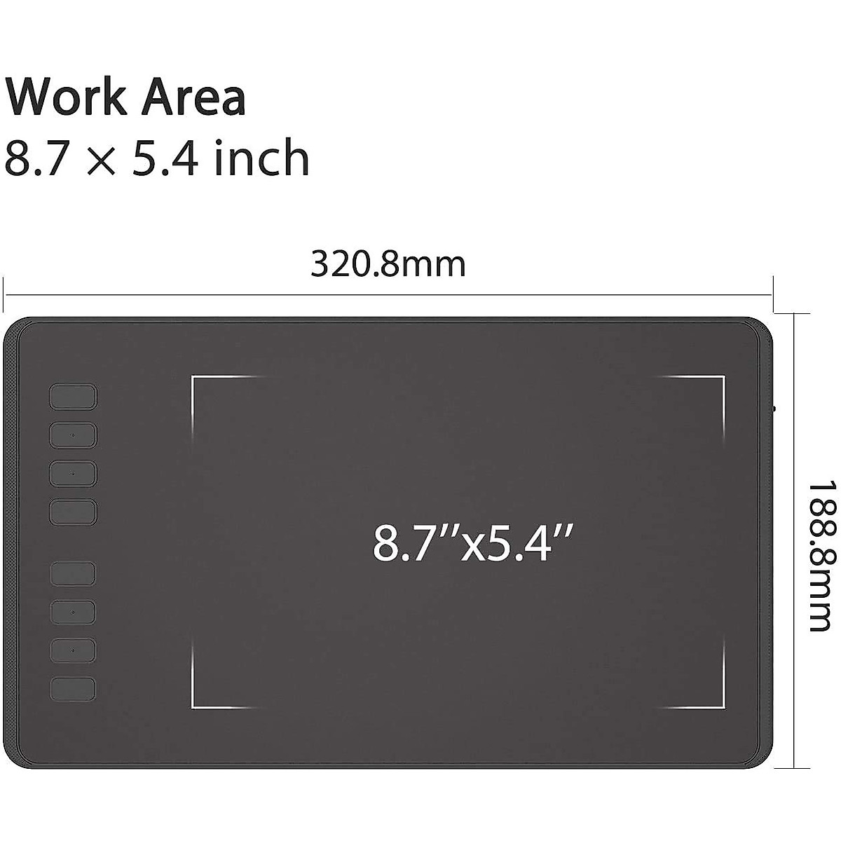 Huion Inspiroy H950P Graphics Drawing Tablet with Tilt Feature Battery-Free Pen 8192 Pressure Sensitivity and 8 User-Defined Shortcuts,Compatible with Mac, Linux(Ubuntu), Windows PC, and Android