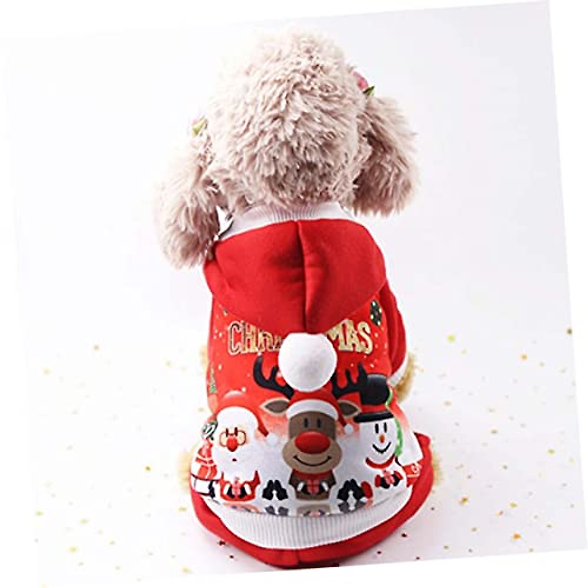 Mipcase Santa Clothes- Xmas Party Dog for Cartoon Claus Christmas Dress Pants Funny Hoodie Costume Outfit Cats Apparel Soft Red Feet Snowman Lovely Outfits Up Warm Puppy Cute Jumpsuit Pet