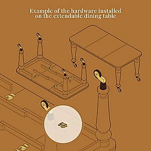 Brass Plated Table Leaf Lock - Dining Table Leaf Latches - Table Buckle Connectors - Table Locks for Leaves - Antique Furniture Hardware | TT1-SB