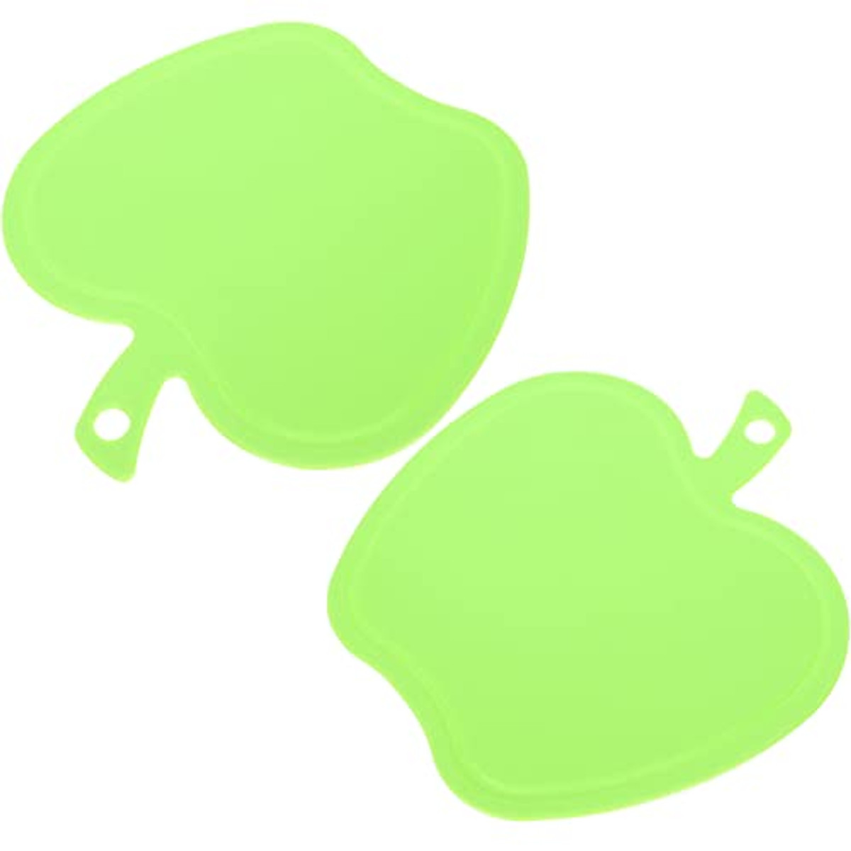 Didiseaon Apples Shape Cutting Boards with Handle for Fruit and Veggies 2pcs Small Plastic Bread Board Cheese Serving Platter Round Charcuterie Boards Green
