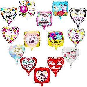 28 Pieces Happy Mother's Day Balloons Mother's Day Party Decorations Supplies Best Mom Ever Mom Day Foil Balloons Feliz Dia Mama Balloons Mother's Day Party Balloons for Mother's Day Party Decor
