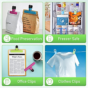 Leezmark 11 Pcs Chip Clips, Bag Clips for Food Storage, Assorted Sizes Potato Chip Clips Magnetic Bag Clips for Chip Bread Snack Clips, Heavy Duty Bag Sealing Clips Food Clips