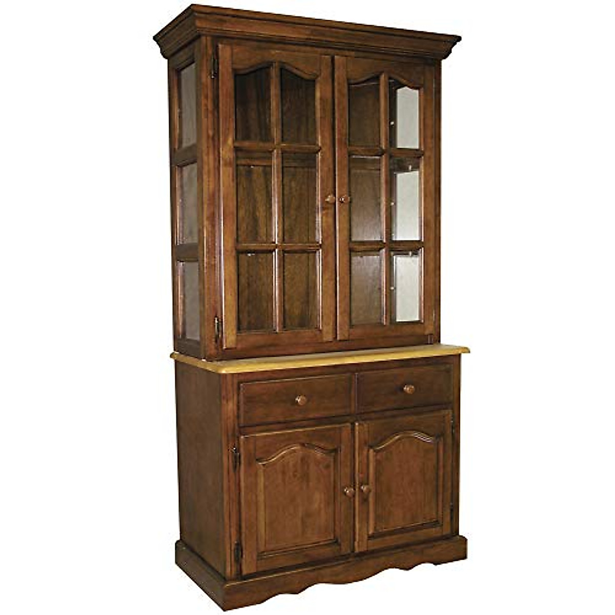 Sunset Trading Keepsake Buffet Hutch, Nutmeg Brown and Light Oak