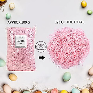 COFEETBO Basket Grass,Crinkle Cut Tissue Paper for Easter Gift Box Wrapping Packing Filling,Recyclable DIY Craft Basket Shred Confetti Raffia Paper Filler,100g 3.53oz Party Decoration