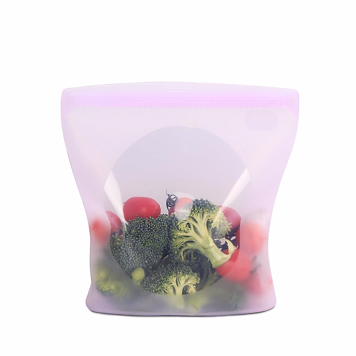 Jovilife Reusable Silicone Storage Bag Double Sealed Leakproof Food Storage Bag BPA Free 1700ml Silicone Food Storage Container Microwave and Dishwasher Safe(PURPLE)