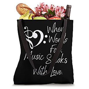 Feelings Are Music Heart Musical Notes Teen Girl Women Tote Bag