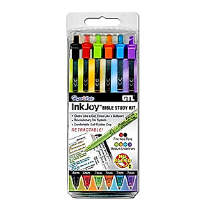 G.T. Luscombe Company, Inc. Paper:Mate InkJoy Bible Study Note Pen Kit | Comfortable, Fast Drying, Smooth No Bleed Ballpoint Pens | No Smearing or Fading | Vivid Multicolor- Set of 6 (New Packaging)