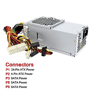 D250AD-00 H250ad-00 250W Power Supply for Dell Optiplex 390 3010 990 790 DT 530s 537s 540s 545s 546s 560s 570s 580s Vostro 200s 220s 230s 400s Studio 540s Slim Desktop DT Systems L250NS-00