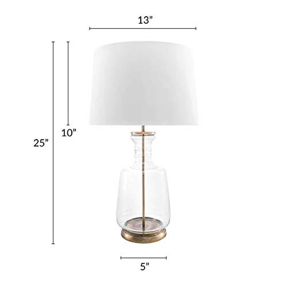 nuLOOM RJT01AA Eagan 24" Glass Table Lamp, Height, Gold