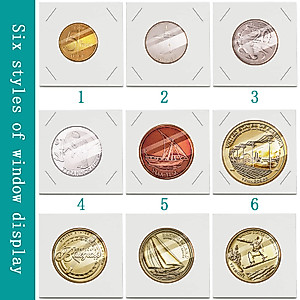 Nexxxi 300 Pcs Cardboard Coin Holder, 6 Sizes 2" x 2" Currency Holders for Coin Collection Supplies