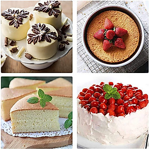 CANDeal 2 Pack 4-Inch Non-Stick Deep Carbon Steel Round Cake Pan With Removable Bottom For Wedding/Birthday/Christmas Cake Baking Round Cake Tin Set With Loose Base