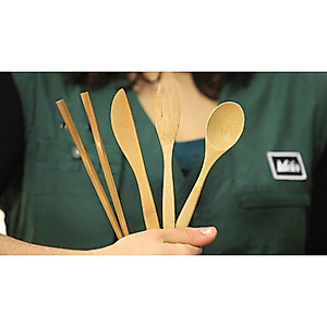 Bamboo Travel Utensils - To-Go Ware Utensil Set with Carrying Case (Agave)