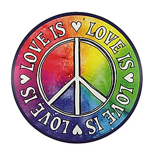 Inspirational Car Magnet Love is Love Peace Magnetic Decal for Locker or Fridge, 5 1/2 Inch
