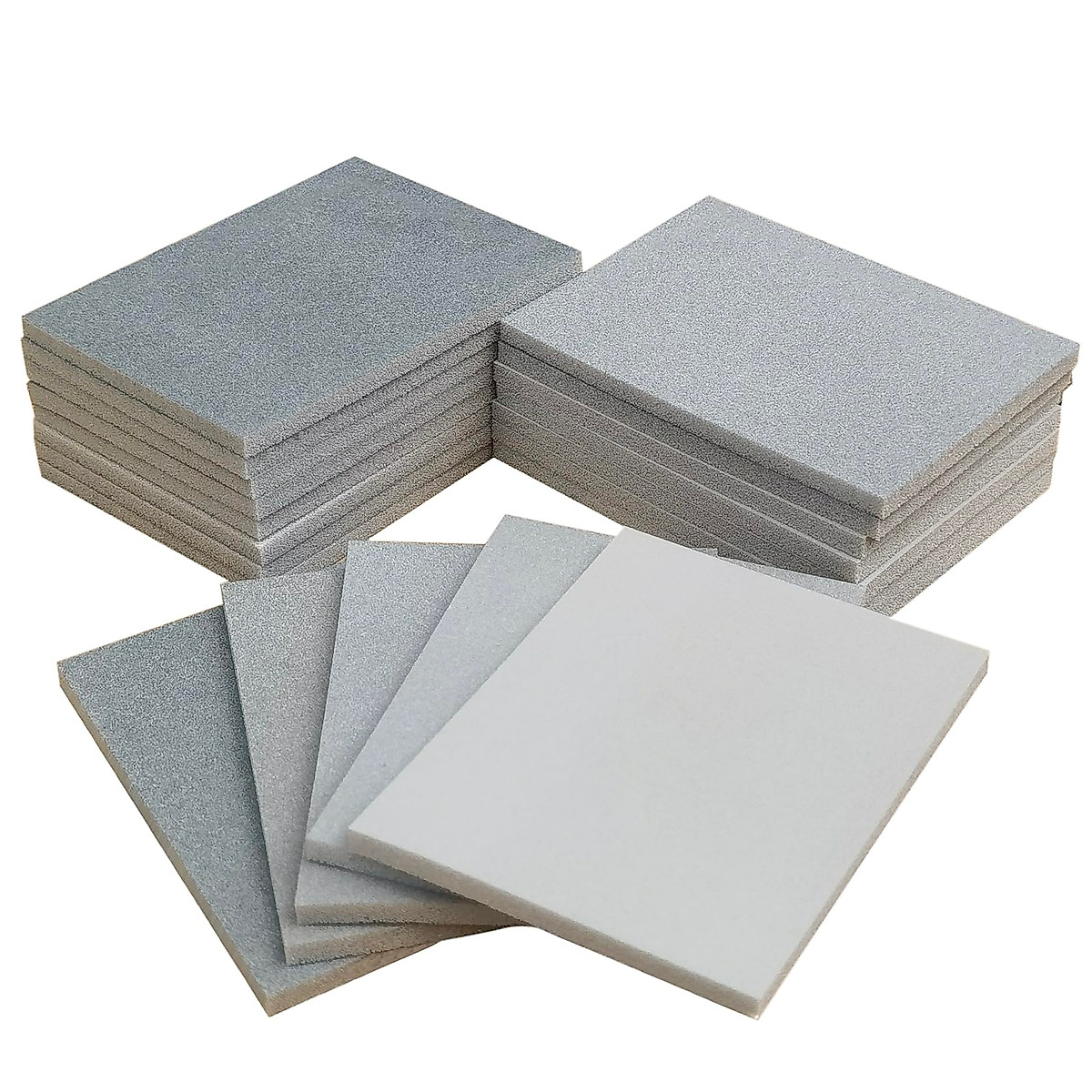 Tonmp 20 Pcs 3 x 4 Inch 400-3000 Grit Sanding Sponge Set, Ultra Fine Sanding Sponges Pads, Soft Foam Hand Sander Block Wet Dry Sandpaper for Model Drywall Metal Wood Furniture Polishing