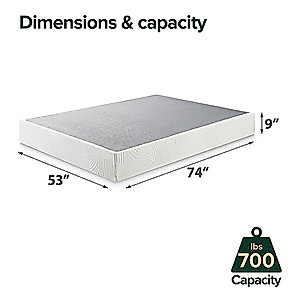 ZINUS Quick Lock Metal Smart Box Spring / 9 Inch Mattress Foundation / Strong Metal Structure / Easy Assembly, Full, White
