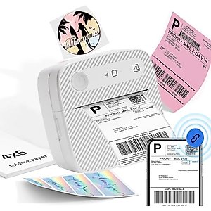 Bluetooth Thermal Shipping Label Printer, Portable Wireless Thermal Printer, Photo Sticker Printer, Support multiple devices, Portable Printers for Storage, School, Office, Home Use, Print Size 2.24in