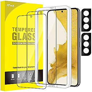 JETech Screen Protector for Samsung Galaxy S22 5G with Camera Lens Protector, Easy Installation Tool, Tempered Glass Film, Fingerprint ID Compatible, 2-Pack Each