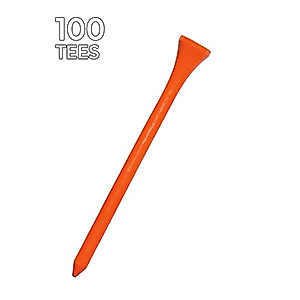 PRIDE GOLF TEE unisex adult 100 Count Bag Golf Tees, Citrus Orange, Count US