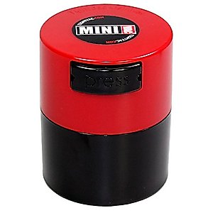 Minivac - 10g to 30 grams Vacuum Sealed Container - Red Cap & Black Body