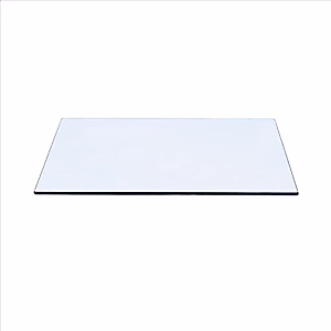 Spancraft 18" x 60" Rectangle Tempered Glass Table Top 3/8" Thick Flat Polish Edge and Touch Corners