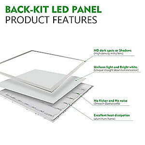ETL Listed 2 Pack 1x4 Led Flat Panel Light,CRI90 3CCT 3000K/4000K/5000K Dimmable 0-10V, 8000LM, LED Light Drop Ceiling Fixture,Flat Panel Led Light,Ceiling Panels LED Troffer LED Lay for Office
