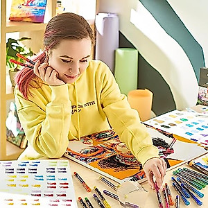 Arteza Acrylic Paint Markers, Set of 40 Acrylic Paint Pens in Assorted Colors, Small Barrel, Art & Craft Supplies, Use on Canvases for Painting, Glass, Pottery, Plastic, and Rock