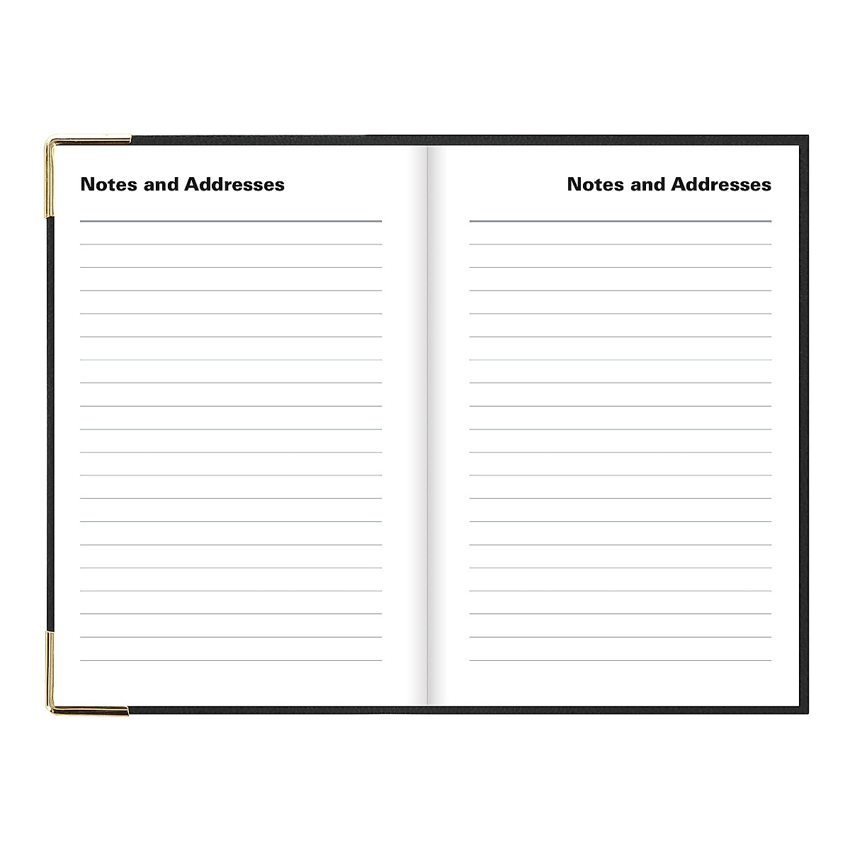 Letts of London Classic Weekly Planner, 12 Months, January to December, 2024, Gold Corners, Pocket Size, 4.25" x 2.75", Black (C32EBK-24)