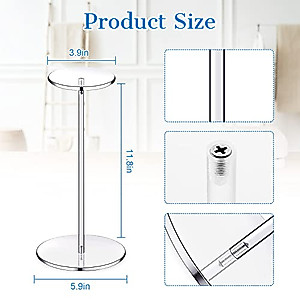 2 Pack 12 Inch Clear Acrylic Hat Stands for Display, Hat Display Rack Holder with Round Base