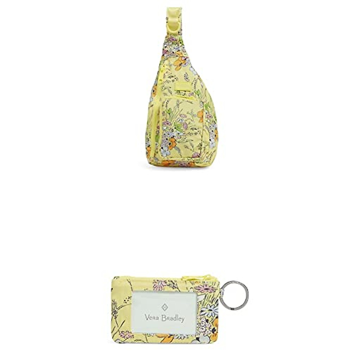 Recycled Lighten Up ReActive Mini Sling Backpack, Sunlit Garden withRecycled Lighten Up ReActive Zip ID Case Wallet, Sunlit Garden