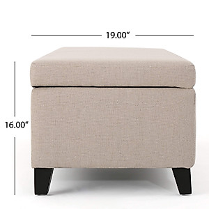 Christopher Knight Home York Fabric Storage Ottoman, Wheat Large