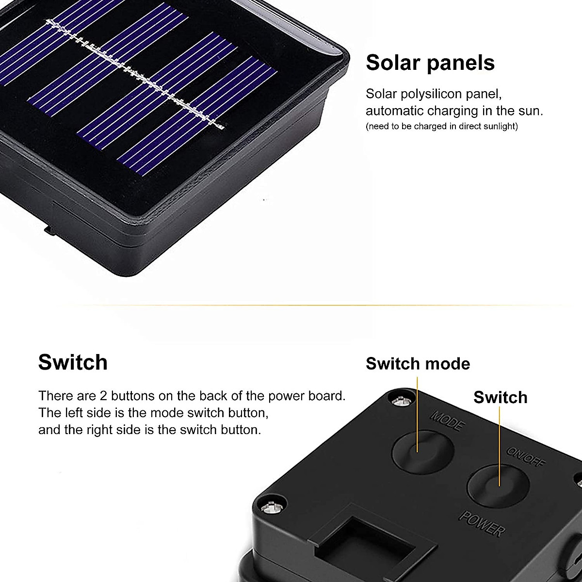 Comoo Solar String Lights Outdoor 21 Feet 30 LED Solar Lights 1Pc Outdoor Decorative 8 Mode Solar String Lights for Garden,Parties,Wedding-Warm Light