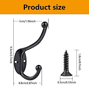 20 Pack Wall Mounted Double Coat Hooks - Utility Metal Hooks with 40 ScrewsVintage Double Hooks, Wall Mounted Zinc Die-Cast Bathrobe Hooks for Hanging Coats, Bags, Scarves, Towels and Hats