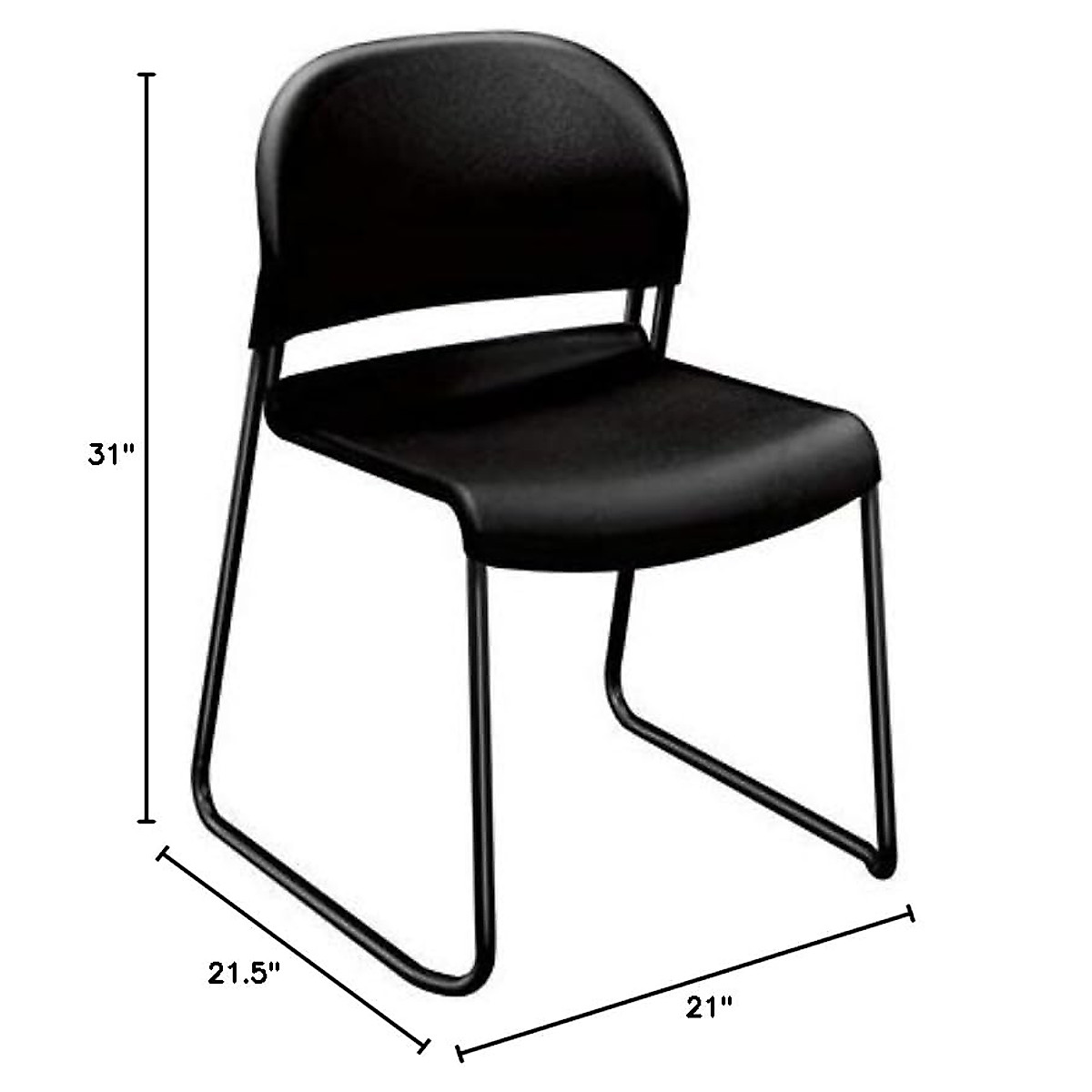HON 4030 Series Armless Stacking Chair Seat Finish: Black