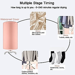 EUPXRHY 900W Heated Clothes Airer with Waterproof Cover, Quick Drying Electric Heated Clothes Dryer with 240 Minute Timer, Power Saving Heated Drying Rack 15kg with 65℃ Constant Temperature,Blue