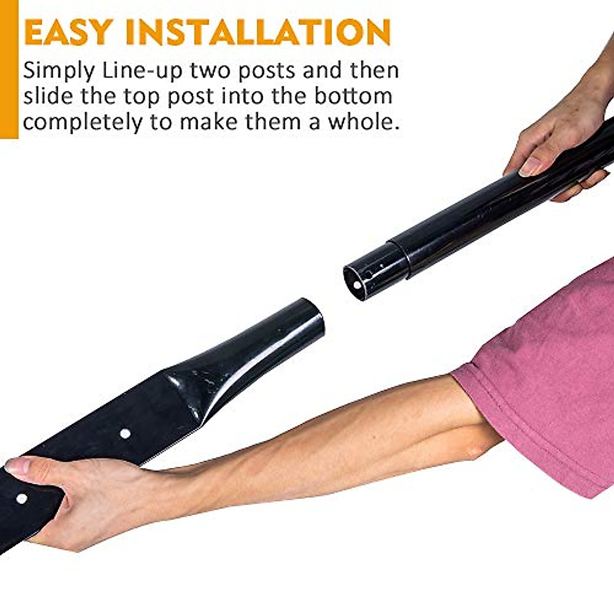 kdgarden Heavy Duty Cast Iron Sign Post and Base Kit - 12" DIA Stand with 48" Post and Bolts & Nuts for Hanging Signs, Portable Sign Holder for Parking and Recreational Use