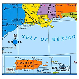 Superior Mapping Company United States Poster Size Wall Map 40 x 28 with Cities (1 Map)