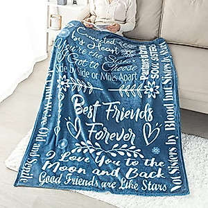 Best Friend Blanket Birthday Gifts with Loving Messages | Luxurious Friends Blanket for Best Friend Birthday Gifts for Women | Snuggly Soft Fleece Blanket 50" X 60"
