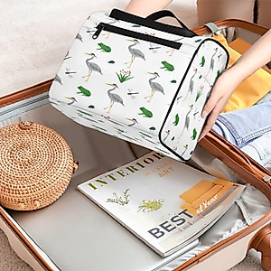 XMNYGJ Crane Frog Dragonfly Hanging Toiletry Bag for Men Women Travel Cosmetic Makeup Organizer Bag Water Resistant Large Portable Wash Case for Accessories, Toiletries, Cosmetics