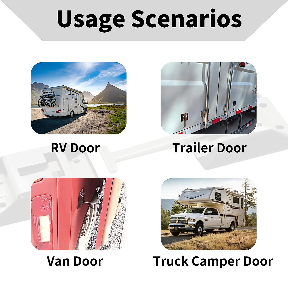 ESUDNT RV Door Holder 304 Stainless Steel Thicker T-Style Entry Door Catch Latch for Camper, Travel Trailer, Cargo (2 Pack, Screws Included)