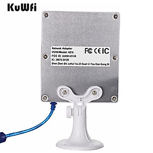 KuWFi Long Range Outdoor WiFi Network Adapter, High Gain 14dBi Antenna 5M Cable Wireless USB Adapter Stable Signal from Outdoor