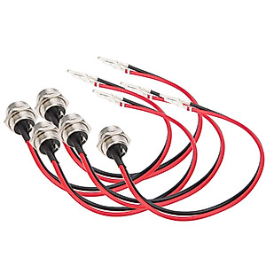 5pcs Scooter Charger Port, 3-Pin Inline Round Charger Connector with for Electric Self-Balancing Scooter