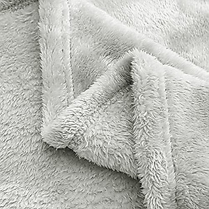 Exclusivo Mezcla Plush Baby Blanket, Soft and Warm Swaddle Throw Blanket, Infant, Newborn, Toddler and Kids Receiving Fleece Blankets for Crib Stroller (40x50 inches, Light Grey)