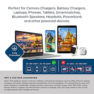 OREI Thailand Travel Plug Adapter with Dual USB - USA Input - Type O (U2U-18), Will Work with Cell Phones, Camera, Laptop, Tablets, iPad, iPhone and More