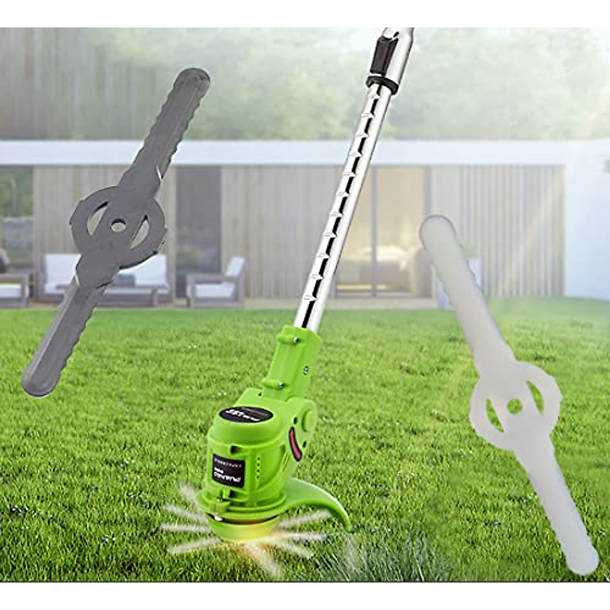 String Trimmer Head Blades Replace -20Pcs Plastic Lawn Mower Blades Grass Handheld Trimmer Head Replacement Cutter Garden Weed Replacement Blade for Cordless Grass Brushcutter (10 White + 10 Black)