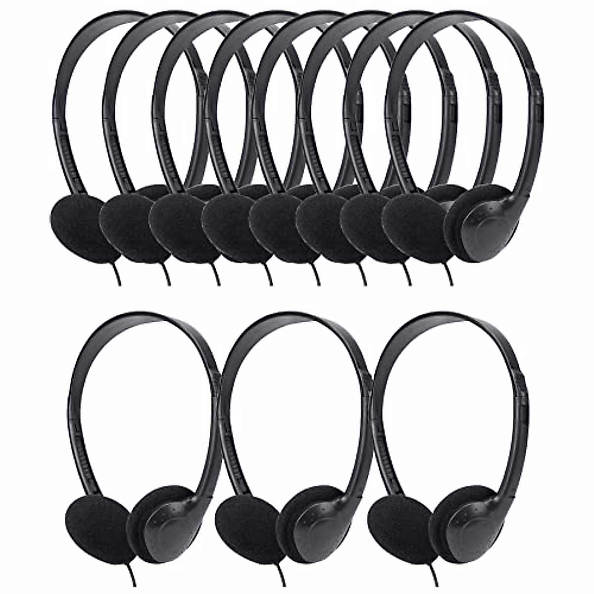 QWERDF 24 Packs Headphones Bulk for Kids Classrooms Set School Students Class Wired On-Ear Over-Ear Earphones Individually Bagged