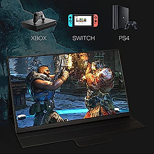 ZSCMALLS 100% sRGB Portable Monitor FHD IPS Ultra Slim&Lightweight Metal Frame 15.6'' HDR 1080P HD Eye Care Screen USB C Gaming Monitor for Laptop/PC/Cellphone/Switch/PS3-5/Xbox/Raspberry Pi