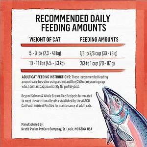 Purina Beyond Natural Wholesome Ingredients for Whole Health Dry Cat Food Salmon and Whole Brown Rice Recipe - 6 lb. Bag
