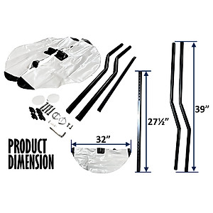 Pactrade Marine Boat Kayak Canoe Outrigger Stabilizer System PVC Inflatable Float Buoy Buoyant Fishing Grey Gray Tube Sidekick Arm Kit Breath Kayaking Rod Adjustable Accessories Repair Patches Outdoor