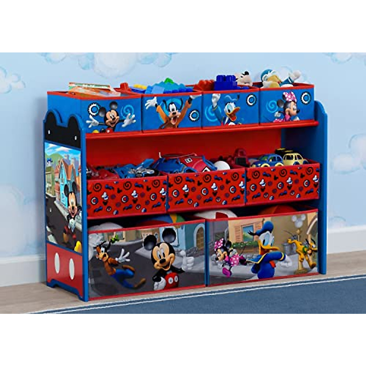 Disney Mickey Mouse Deluxe 9 Bin Design and Store Toy Organizer by Delta Children, Greenguard Gold Certified