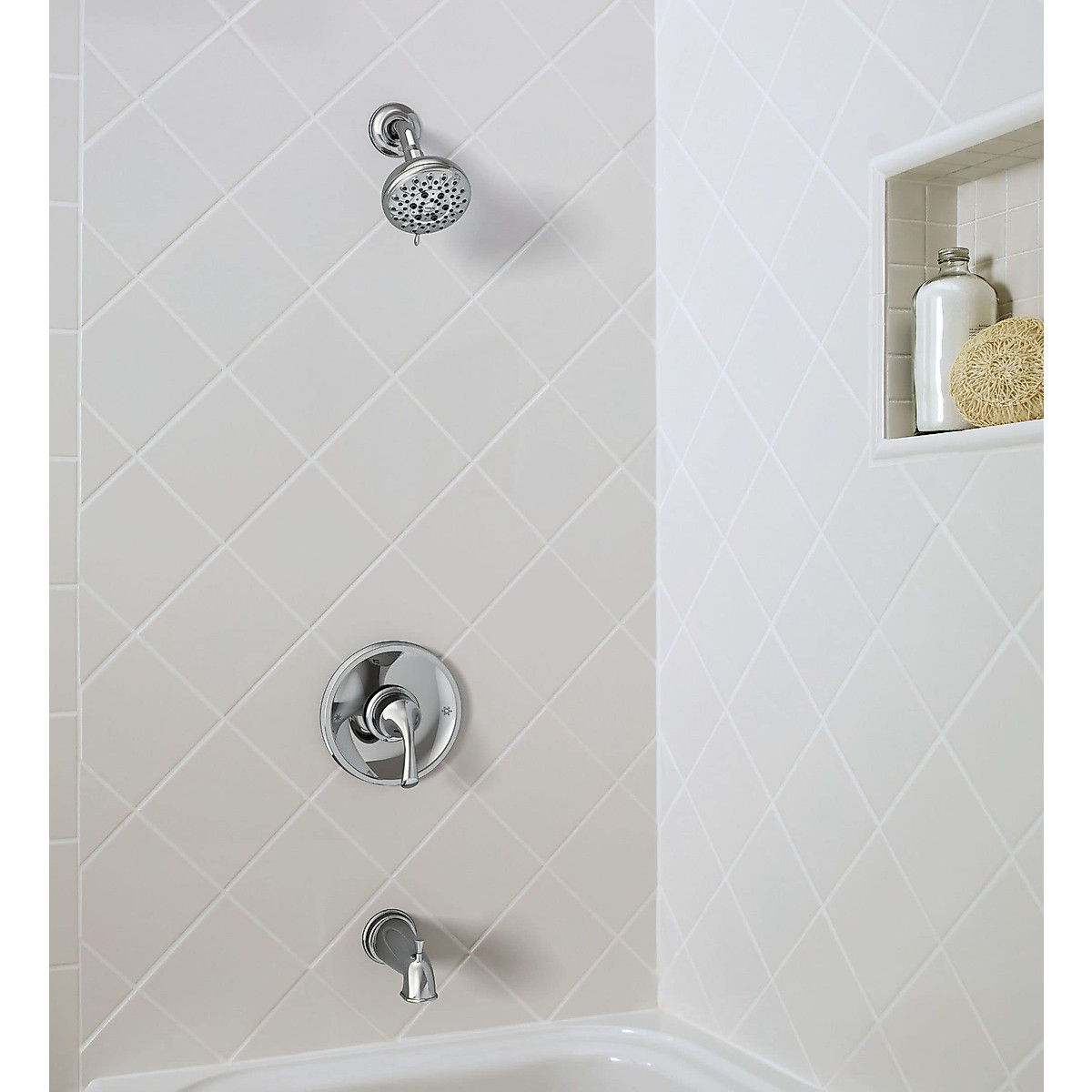 Moen Idora Chrome Posi-Temp Tub and Shower Set with Showerhead, Lever Handle, Tub Spout and Valve Included, 82115